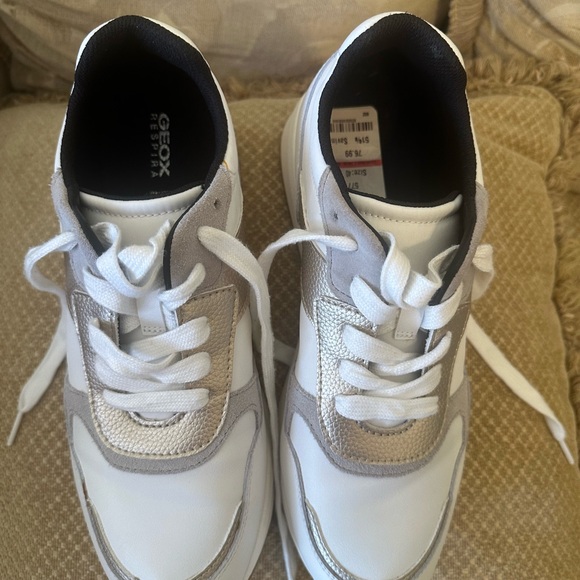 Geox | Shoes | Geox White And Gold Sneakers | Poshmark